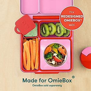 Omie OmieBox (2 Pack) Leakproof Dips Containers to Go, Salad Dressing Container, Condiment Container with Lids - Food Safe Silicone - 4 Ounces (Yellow/Red)
