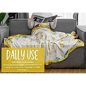 InnoBeta Nana Throw Blanket - Nana Gifts from Grandkids - Nana Sunflower Flannel Blankets on Christmas, Birthday, Thanksgiving - 50" x 65"
