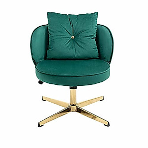 Swivel Shell Office Chair, Home Office Desk Chair, Modern Adjustable Computer Executive Chair with Wheels and Lumbar Support, Swivel Task Chair for Small Space, Living Room, Make-up, Studying, Green
