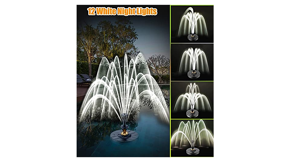 SZMP Floating Pool Fountain 2023 Upgraded, 6W Waterfall Fountain Light ...