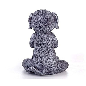 Meditating Dog Statue Buddha - Zen Dog - Namaste– Top Collection Tranquility and Peacefulness for Your Fairy Garden. 4¾ Inches Tall Miniature Gnome Figurine