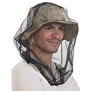 Bug Head Net Mesh - Bug Face Netting for Hats - Insect Net Mask Cover from Gnats, No-See-Ums & Midges with Extra Fine Fly Screen Holes - Outdoor Protection for Men & Women