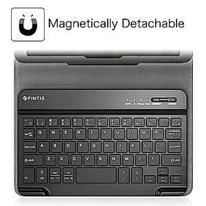 Fintie Folio Keyboard Case for Samsung Galaxy Tab A 8.0 2018 Model SM-T387, Premium PU Leather Stand Cover with Removable Wireless Bluetooth Keyboard, Black
