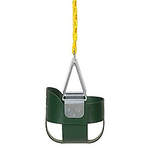 Eastern Jungle Gym Heavy-Duty High Back Full Bucket Toddler Swing Seat with Coated Swing Chains Fully Assembled, Green
