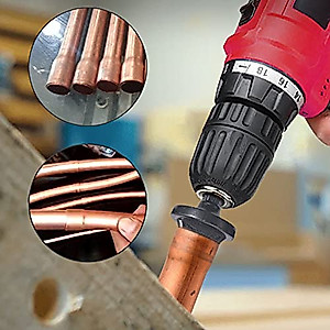 Yakamoz 5pcs Copper Pipe Swaging Tool Copper Tube Expander 1/4" Hex Shank Drill Bit Flaring Set for HVAC Air Conditioner Repairing Swage Tools