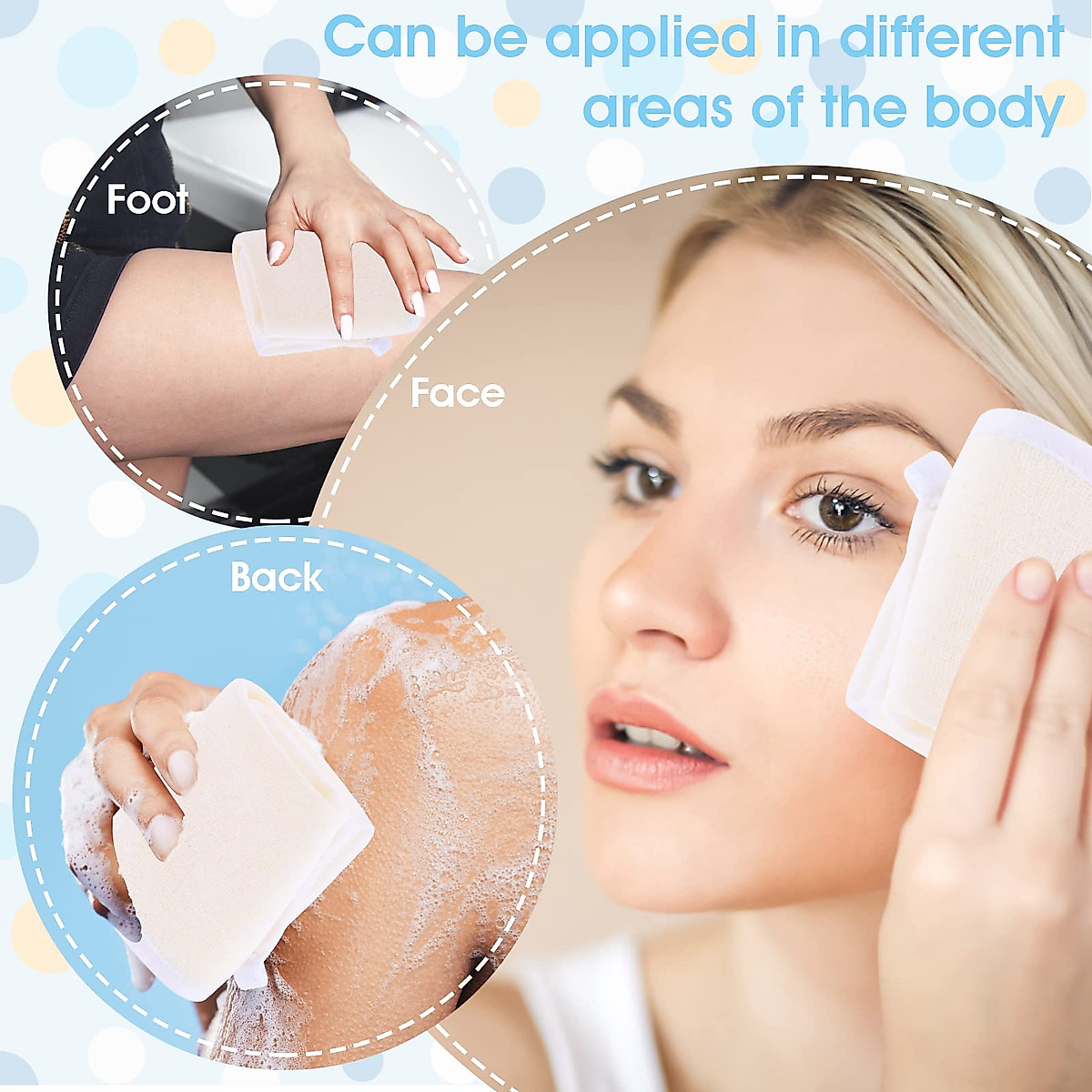 WLLHYF Exfoliang Face and Body Wash Cloths Towel Soft Weave Bath Cloth, 5 Pack Exfoliating Washcloths Dual-Sided Soft-Weave Bath Cloth Towel for Body Shower for Men and Women