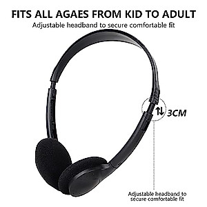 OSSZIT Bulk Headphones with Microphone 25 Pack for Classroom Kids,Wholesale Wire Headsets with Mic Class Set of Headphones with Mic for School Students Teen Children (Black)