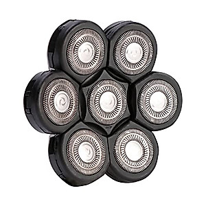 7 Heads Electric Shaver Blades, Floating Washable Blade Electric Razor Shaver Head Replacement For Men(Black)