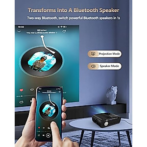 4K Daytime Gaming Projector 1000ANSI, WiFi 6 Bluetooth 1080P FHD Projector with Apps Android TV Home Cinema Indoor Outdoor, 4D/Zoom/PPT/Ceiling Projector for Phone/PC/DVD/Tablet/PS5/Fire Stick