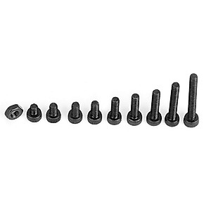 M2.5 x 3-20mm Alloy Steel Socket Head Screws, Black Screw Bolt with Nut, 300Pcs Socket Head Cap Screw Fastener for Professionals Amateurs