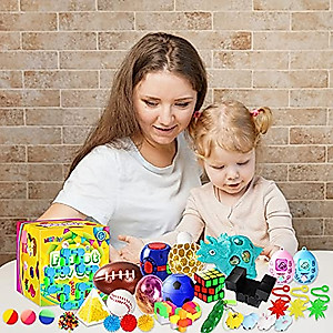 72 Pcs Fidget Toys Pack Party Favors for Kids Adults, Anxiety and Stress Relief Fidgets Sensory Toy Carnival Treasure Classroom Prizes Stocking Stuffers Treasure Box Pinata Goodie Bag Fillers