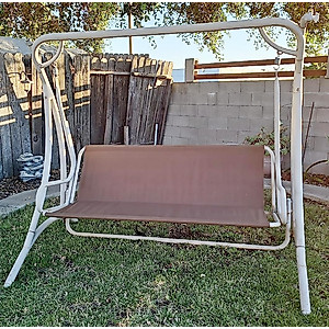 J&C Patio Swing Seat Cover Replacement 600D Heavy Duty Swing Cushion Cover Outdoor Swing Seat Support Waterproof Fade Resistant for 3 Seater Durable Swing Covers for Frame (63x22x22in)