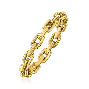 RS Pure by Ross-Simons 14kt Yellow Gold Paper Clip Link Ring. Size 8
