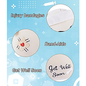 LeYoHa Get Well Soon Dog Plush - Dog Stuffed Animals Apricot Plushie Toys with Injury Bandage, Kids' Pillow Cushion, Gifts for Patient Girls Boys, 8 Inch