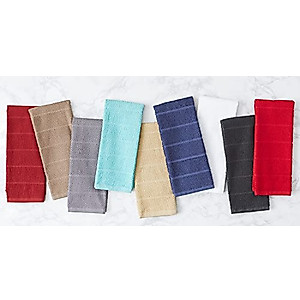 DII Basic Chef Collection, Assorted Terry Kitchen Towel Set, Dishtowel Set, Aqua, 4 Piece