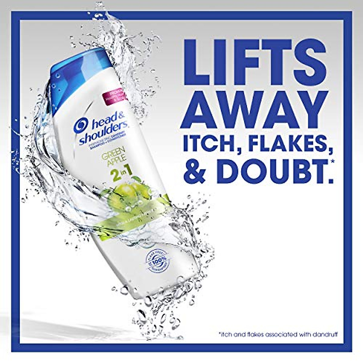 Head and Shoulders Green Apple Anti-Dandruff Paraben Free 2 In 1 Shampoo and Conditioner, 13.5 fl oz