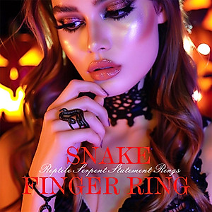 GRAEEN Snake Ring Vintage Snake Knuckle Rings Statement Biker Stackable Ring Reptile Serpent Band Ring Jewelry for Women (Style B)