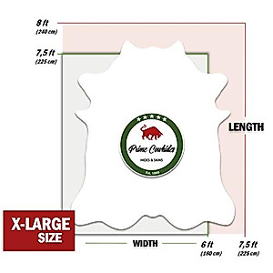 Cowhide Rug Tricolor Genuine Hair on Hide Size: X-Large (6ft x 7,5ft) (180cm x 225cm)