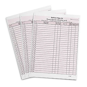 Blue Summit Supplies 125 Patient Sign in Sheets, Carbonless 3 Part Forms with Peel Away Adhesive Labels, HIPAA Compliant for Privacy in Doctor, Medical, Dental Office, Burgundy, 125 Pack