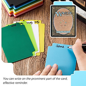 Trading Card Dividers Multicolor Card Page Dividers Frosted Card Separator with Tabs Plastic Divider Cards for Games Sports, 2.7 x 3.8 Inches (50)