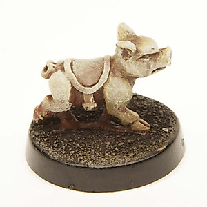 Stonehaven Miniatures Tiny Pig with Saddle Figure (for 28mm Scale Table Top War Games) - Made in USA