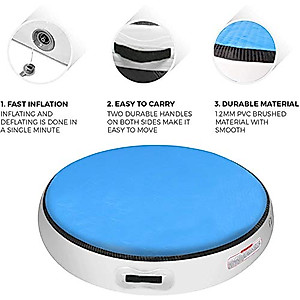 Inflatable Air Spot Tumbling Circle Mat for Exercise 3.3ft Thickness 8 Inches Training Air Mat for Gymnastics with Air Pump
