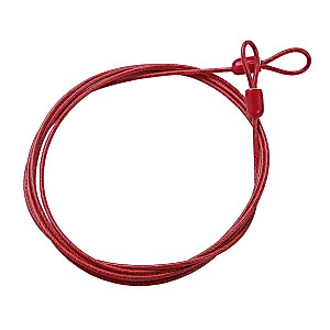 YOOJIA 2Pcs 2M Braided Steel Luggage Cable Safety Lock Security Wire with Double-Looped for Gates Lock U-Lock Padlock Disc Lock Red One Size