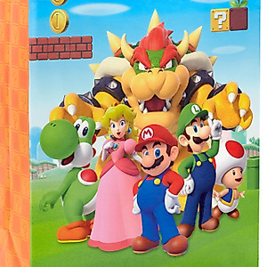 Hallmark Nintendo Super Mario Brothers Gift Bags (1 Large, 1 Extra Large) Luigi, Princess, Yoshi, Toad