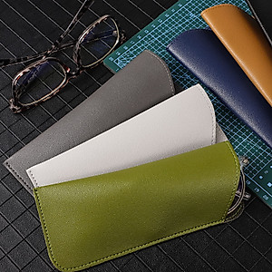 CREPUSCOLO 6 Pack Soft Glasses Cases, Leather Eyeglass Cases Glasses Pouch Travel Glasses Case for Women Men Kids