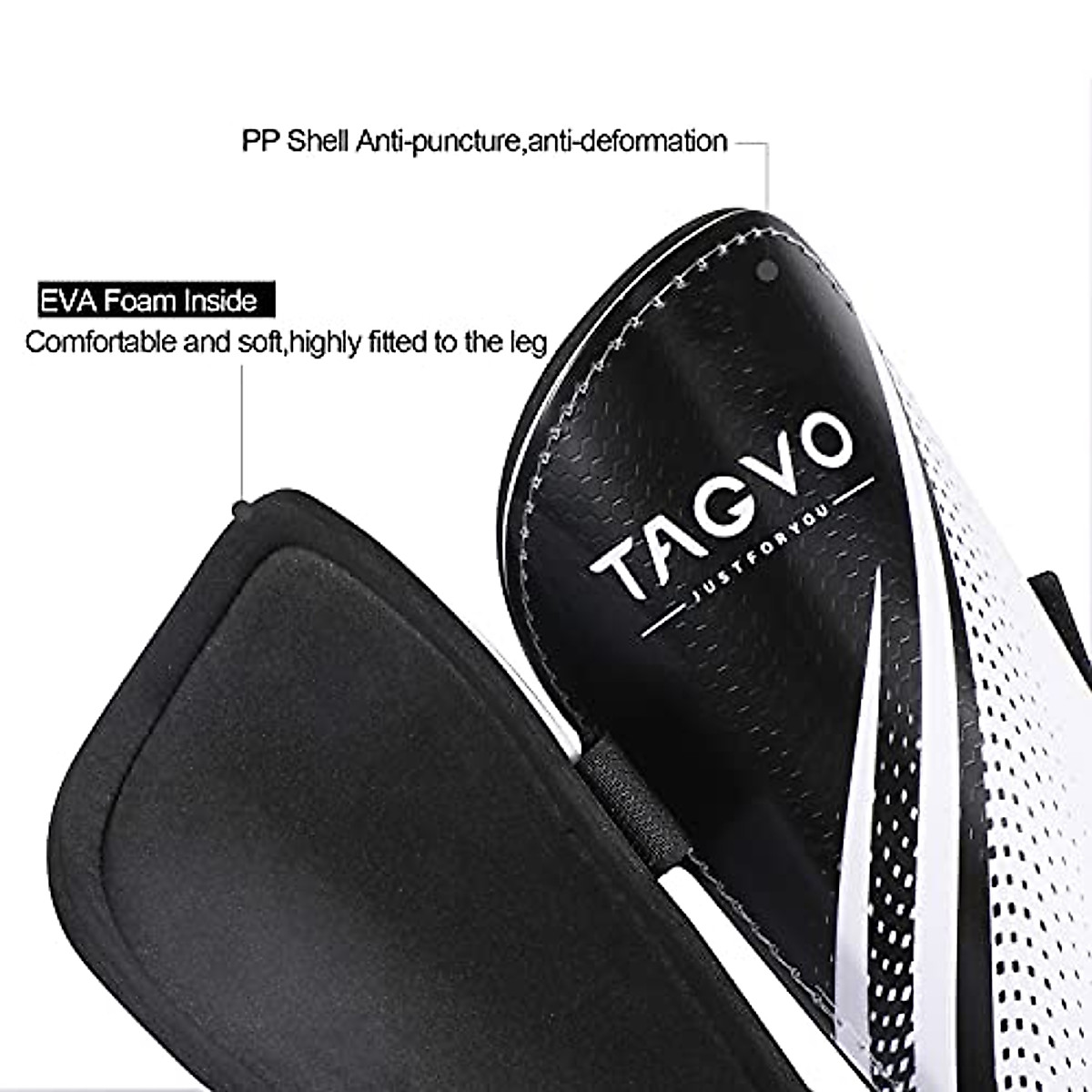 TAGVO Soccer Shin Guards, Kids Youth Lightweight Soccer Equipment with Adjustable Straps, Great Performance Soccer Shin Pads for Boys Girls