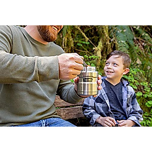 THERMOS Stainless King Vacuum-Insulated Food Jar with Spoon, 16 Ounce, Midnight Blue