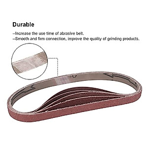 1/2 Inch x 18 Inch Sanding Belts, 4 Each of 60/80/120/180/240 Grits, Belt Sander Tool for Woodworking, Metal Polishing, 20 Pack Aluminum Oxide Sanding Belt
