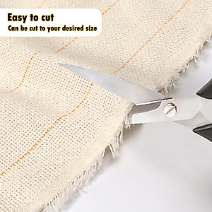 85" x 85" Primary Tufting Cloth with Marked Lines,Monk Cloth Fabric for Punch Needle,Large Overlocking Tufting Cloth,Burlap Tufting Cloth for DIY Rug-Punch Tufting Gun