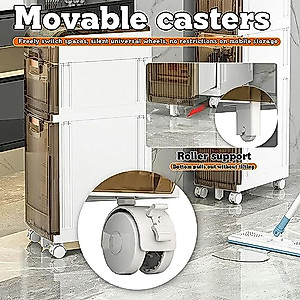 CIADAZ Slim Storage Cart with Wheels, Bathroom Cart Bathroom Storage Organizer, Rolling Cart with Thickened Material for Bathroom, Laundry Room, Kitchen, Narrow Space,25cm,2 Tier