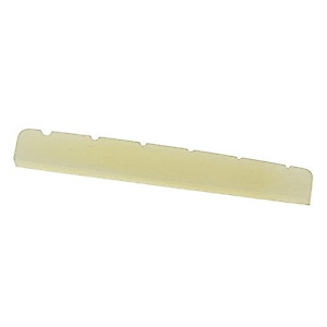 Dopro 43mm Flat Base Unbleached Pure Bone Nut Guitar Slotted Bone Nut fits Strat Tele 43x3.5mm