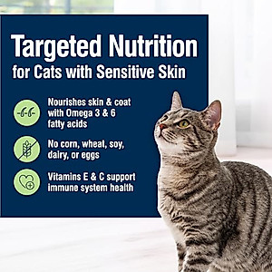 Blue Buffalo True Solutions Adult Wet Cat Food Multi-Pack, Perfect Skin & Coat, Made with Natural Ingredients, Whitefish, 3-oz. Cans (24 Count)