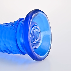 Realistic Jelly Dildo, G-spot Dildo with Strong Suction Cup for Hands-Free Play, Flexible Lifelike Penis Female Clit Vaginal Masturbation Toy with Realistic Head and Veins Shaft