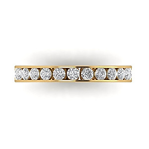 0.39 ct Round Cut Clear Simulated Diamond 14k Yellow Gold Stackable Wedding Engagement Promise anniversary Band Sz 6