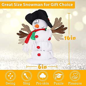 Twerking Christmas Snowman Santa Singing Dancing Snowman Santa Claus Animated Santa Christmas Plush Toys,6 English Christmas Songs