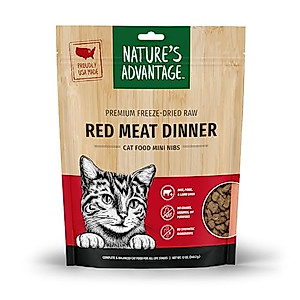 Nature's Advantage Freeze-Dried Raw Red Meat Dinner Cat Food Mini Nibs, 12 oz | Grain Free, High Protein Nutrition