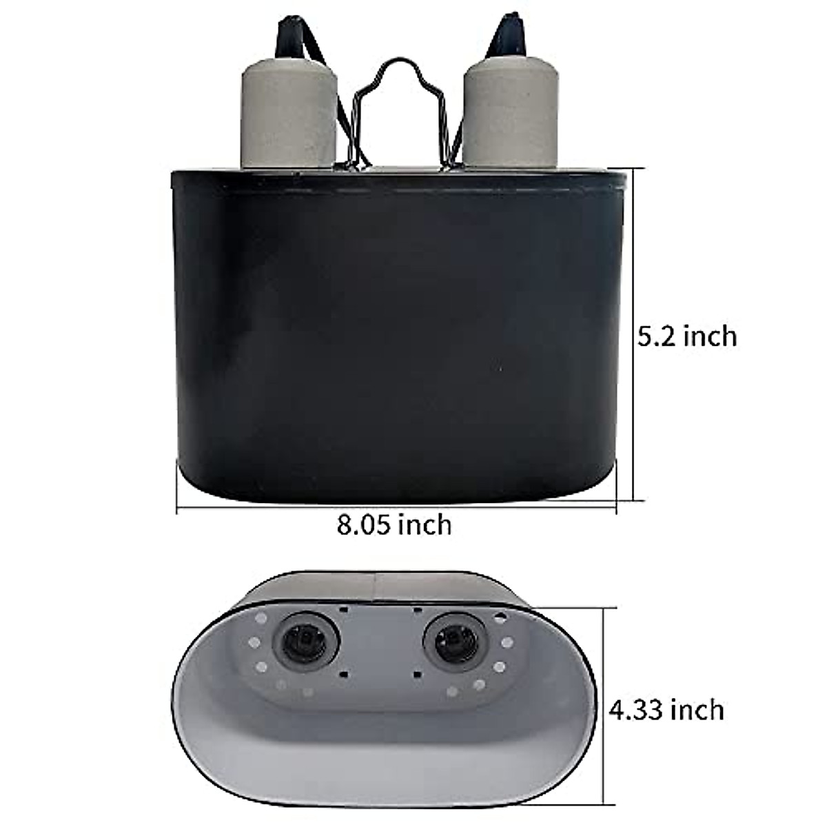 Abustle pig Dual Reptile Light Fixture,Dual Deep Heat Lamps UVB Light Fixture for Reptiles Dome Heat Lighting Lamp Combo kit for Bearded Dragon,lguana,Snake,Turtle Tank,E27