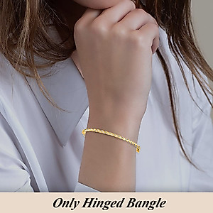 Auriga Fine Jewelry 14K Two-Tone Gold Polished Hinged Bangle Bracelet