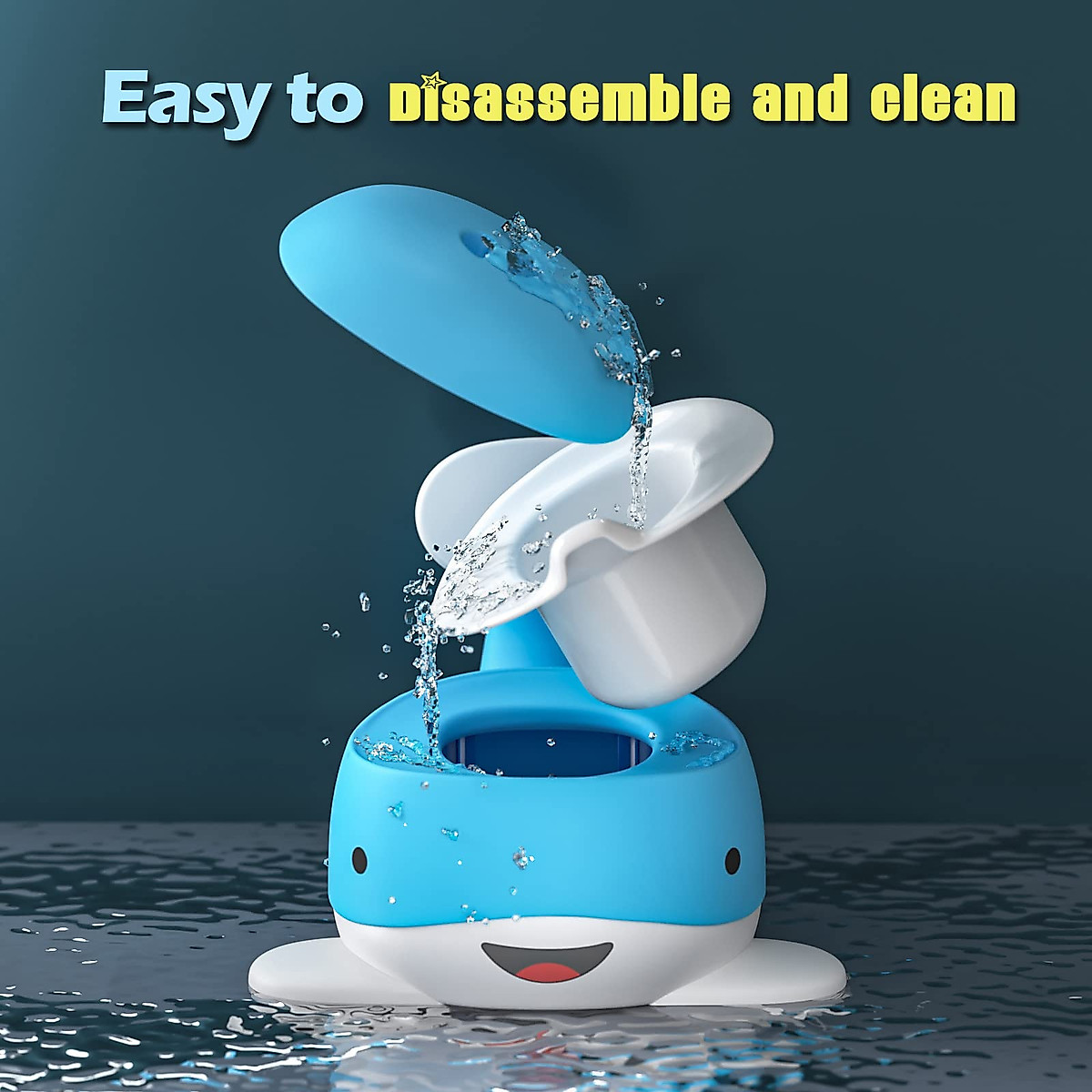 Dchola Baby Potty Training Toilet 2 in 1 Baby Transition Toilet Chair, Baby Seat with Splash Guard, Anti-Slip for 1 2 3 Year Old Toddlers & Kids Boys Girls Indoor & Outdoor(Blue)