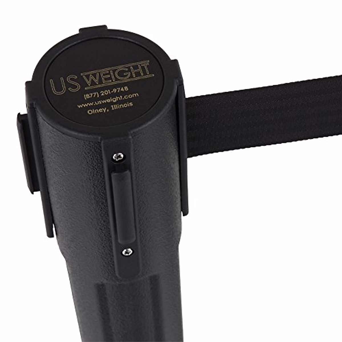 US Weight - U2000 Sentry Stanchion with 6.5 Foot Retractable Belt – Easy Connect Assembly (2-Pack), Black