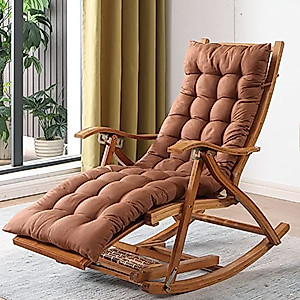 Lounge Chair, Balcony Home Lounge Chair, Rocking Chairs for Adults Wooden Bamboo Stable Comfort Garden Deck Chairs Load-Bearing 200kg (Color : Wooden Chair)