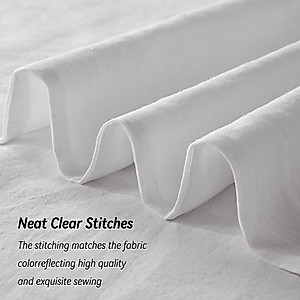 LBR02M 100% Linen Duvet Cover Set King Size, Bed Sheets 3 Piece Sets, Solid Color Natural Flax Soft Breathable King Duvet Cover, All Season (White)