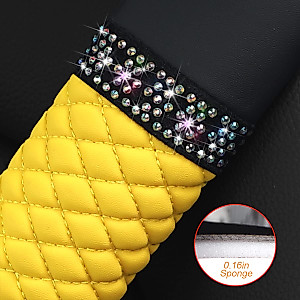 zipelo 2 Pcs Auto Seat Belt Cover, Breathable Leather Shoulder Pads Protect Your Neck, Harness Pads Strap for a More Comfortable Driving, Car Accessories Compatible with Adults Kids (Yellow)