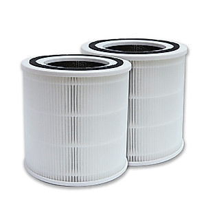 PUREBURG Replacement Filter Compatible with TaoTronics TT-AP005 HEPA Air Purifier,2-Pack H13 HEPA Activated carbon 2-IN-1 4-Stage Filtration Air Clean VoCs