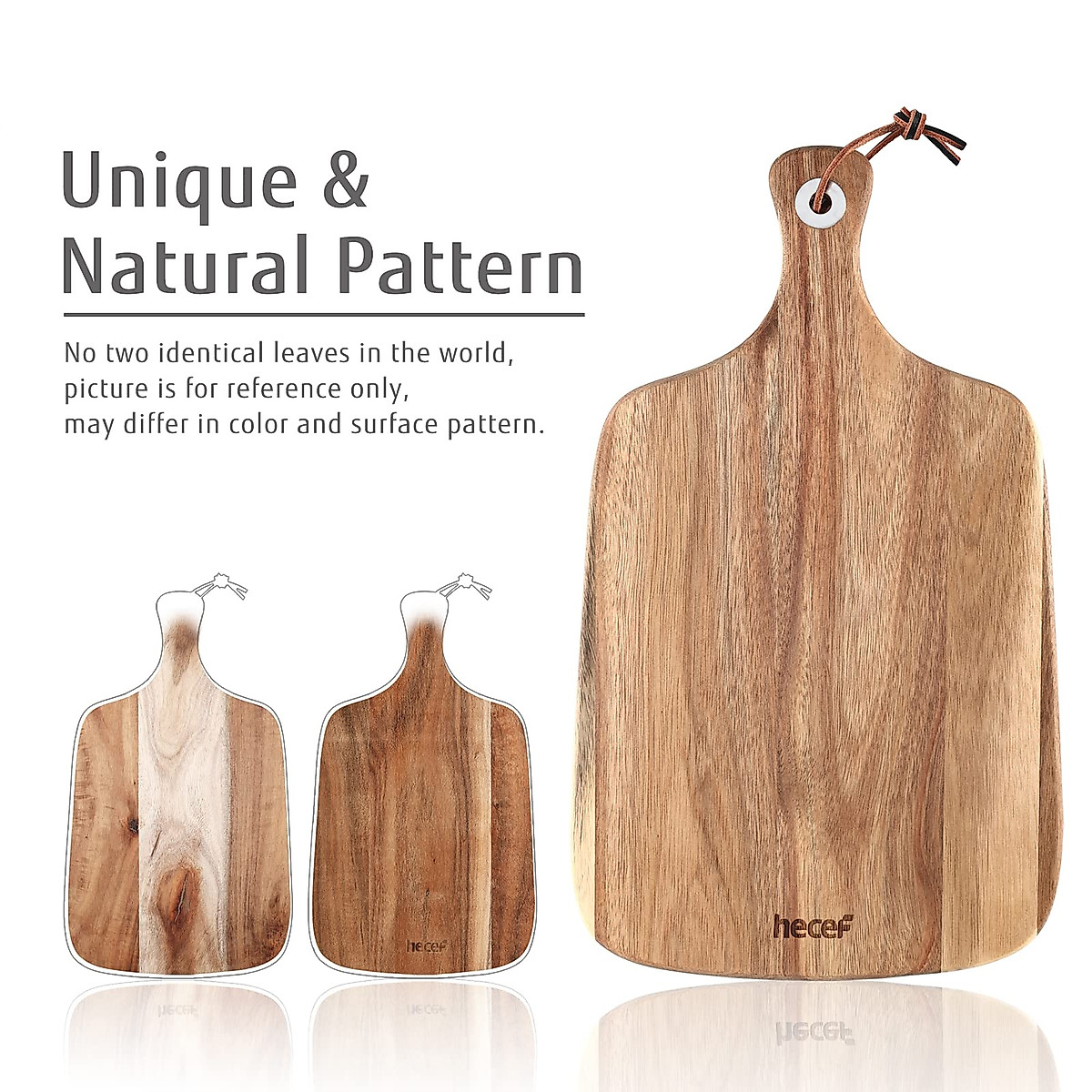 hecef Upgrade Bigger Cheese Board set of 4, a Bigger Acacia Wood Cheese Plate & 4 Pcs Cheese Knives, Charcuterie Platter Cheese Serving Tray for Cheese Cake Appetizers, Housewarming Gift Mothers Day