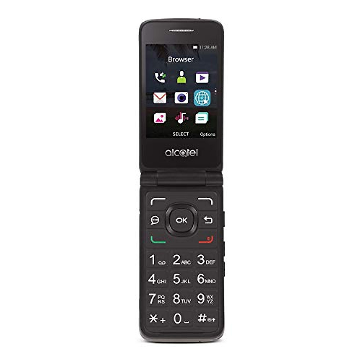 TracFone Carrier-Locked Alcatel MyFlip 4G Prepaid Flip Phone- Black - 4GB - Sim Card Included – CDMA